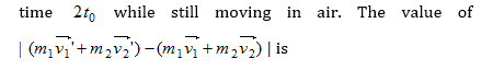 Two particles of masses m1 and m2 in projectile motion have velocitiesFlame Institute
